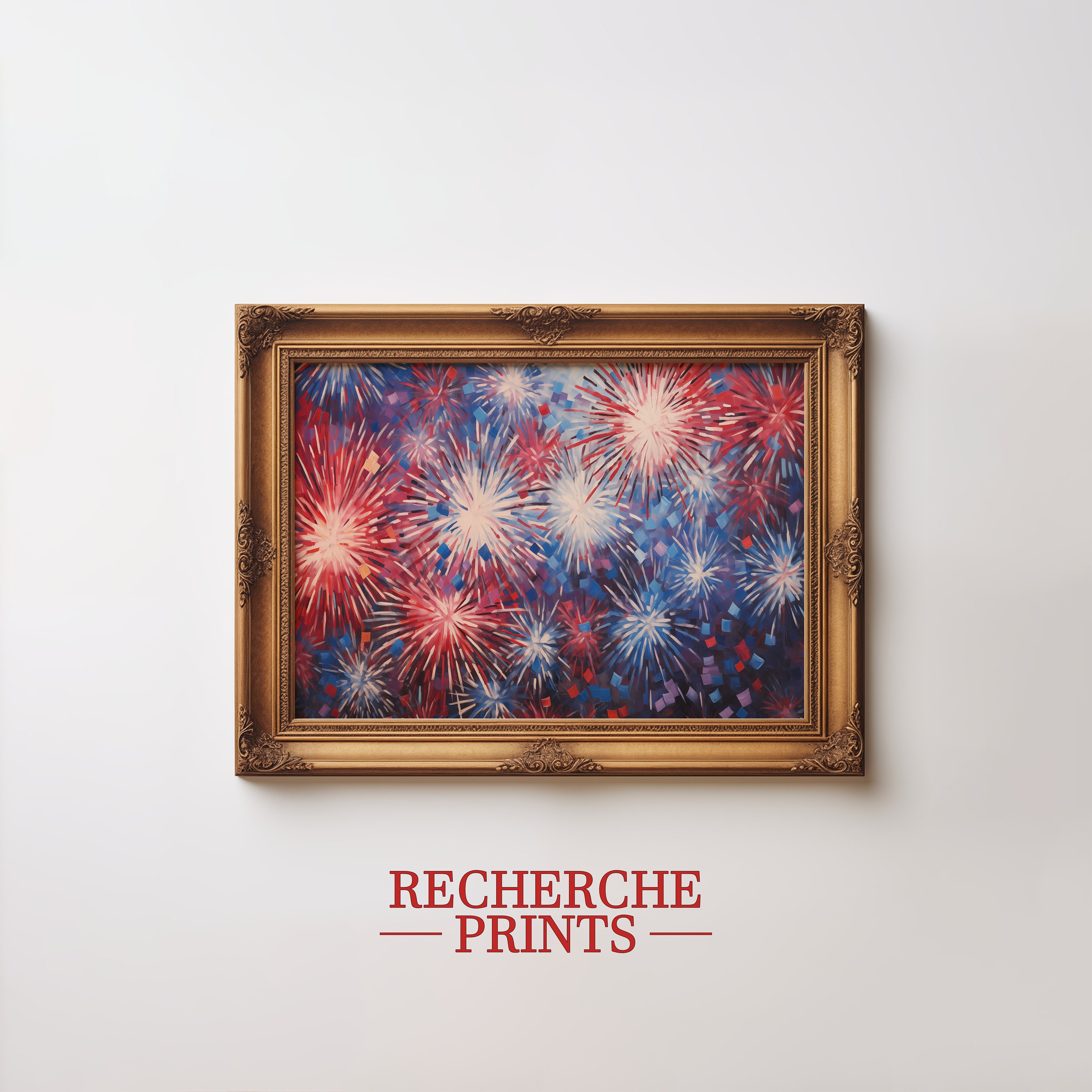 Patriotic 4th of July Fireworks Wall Decor, 4th of July Wall Art ...