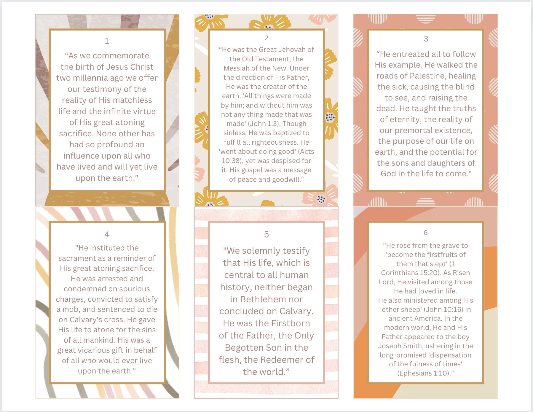 The Living Christ Memorization Cards - Instant Download/printable - Etsy