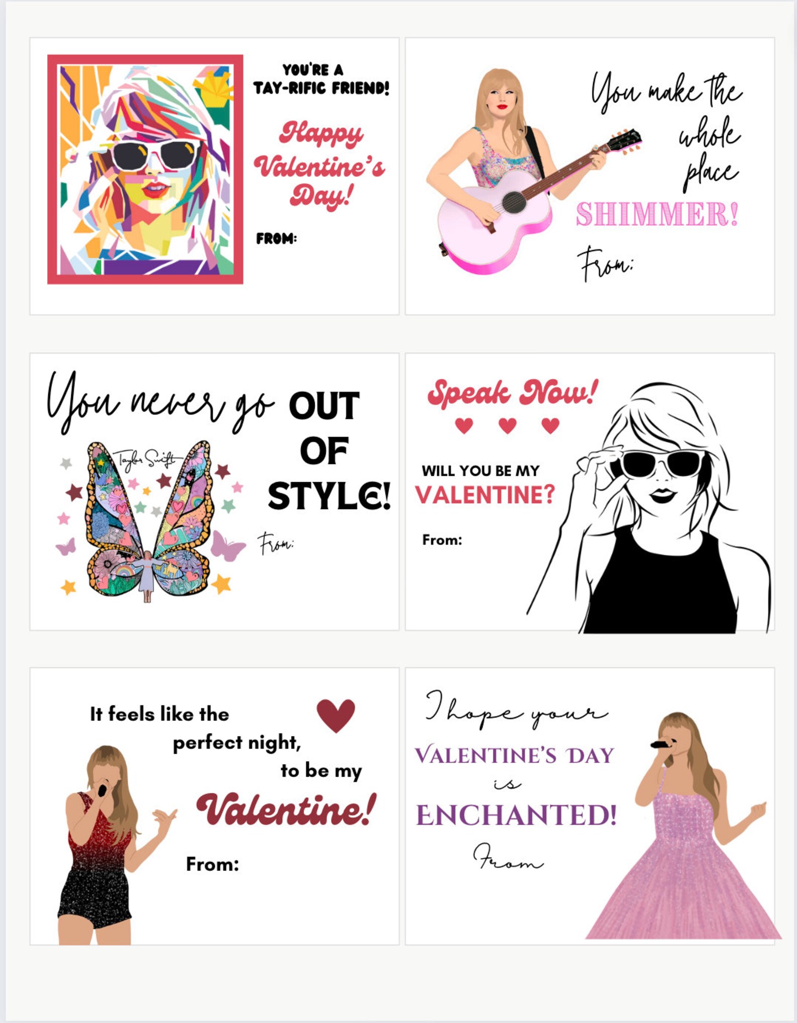 Printable Taylor Swift Valentines - Etsy