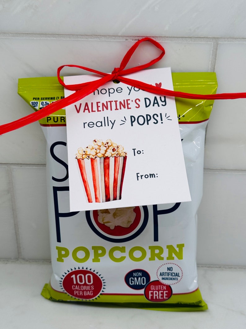 Printable Popcorn Valentine for Kids - Etsy