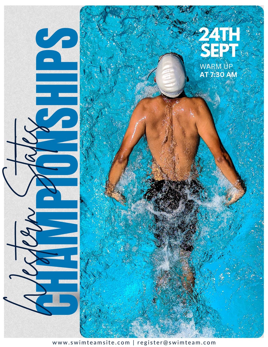 Swim Meet Flyer | Editable Canva Template for Printing And/or Email ...