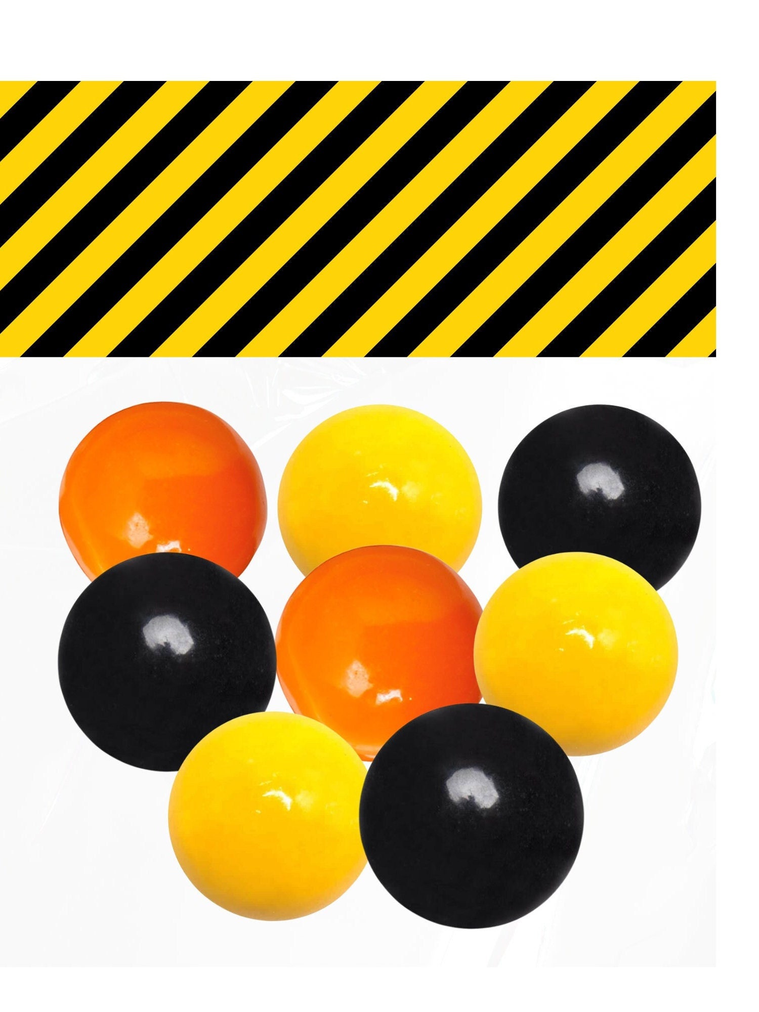 Set of 6 Gumball Party Favors-construction Favors-construction Party ...