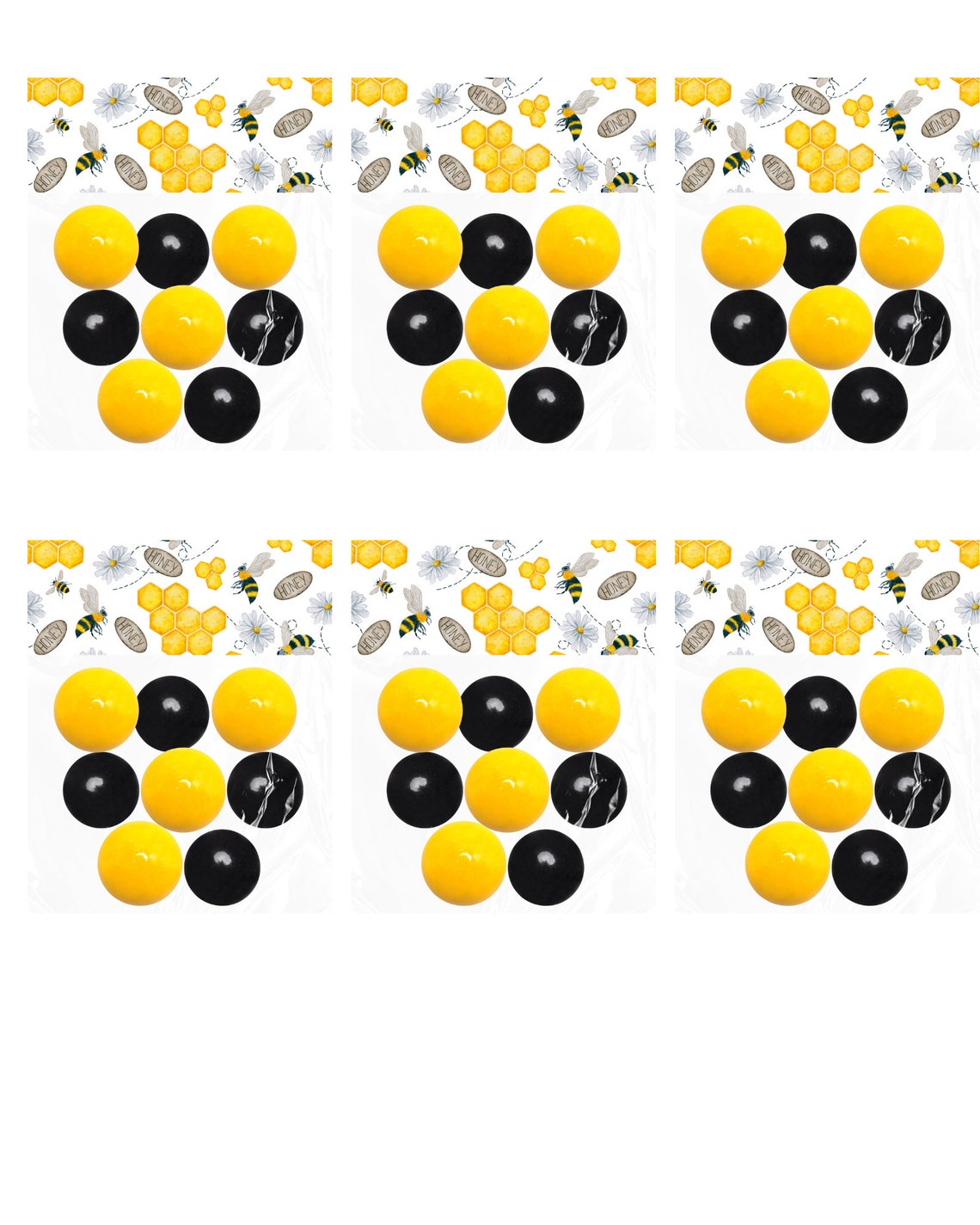 Set of 6 Gumball Party Favors-bee Party Favors-bee Favors-bee Birthday ...