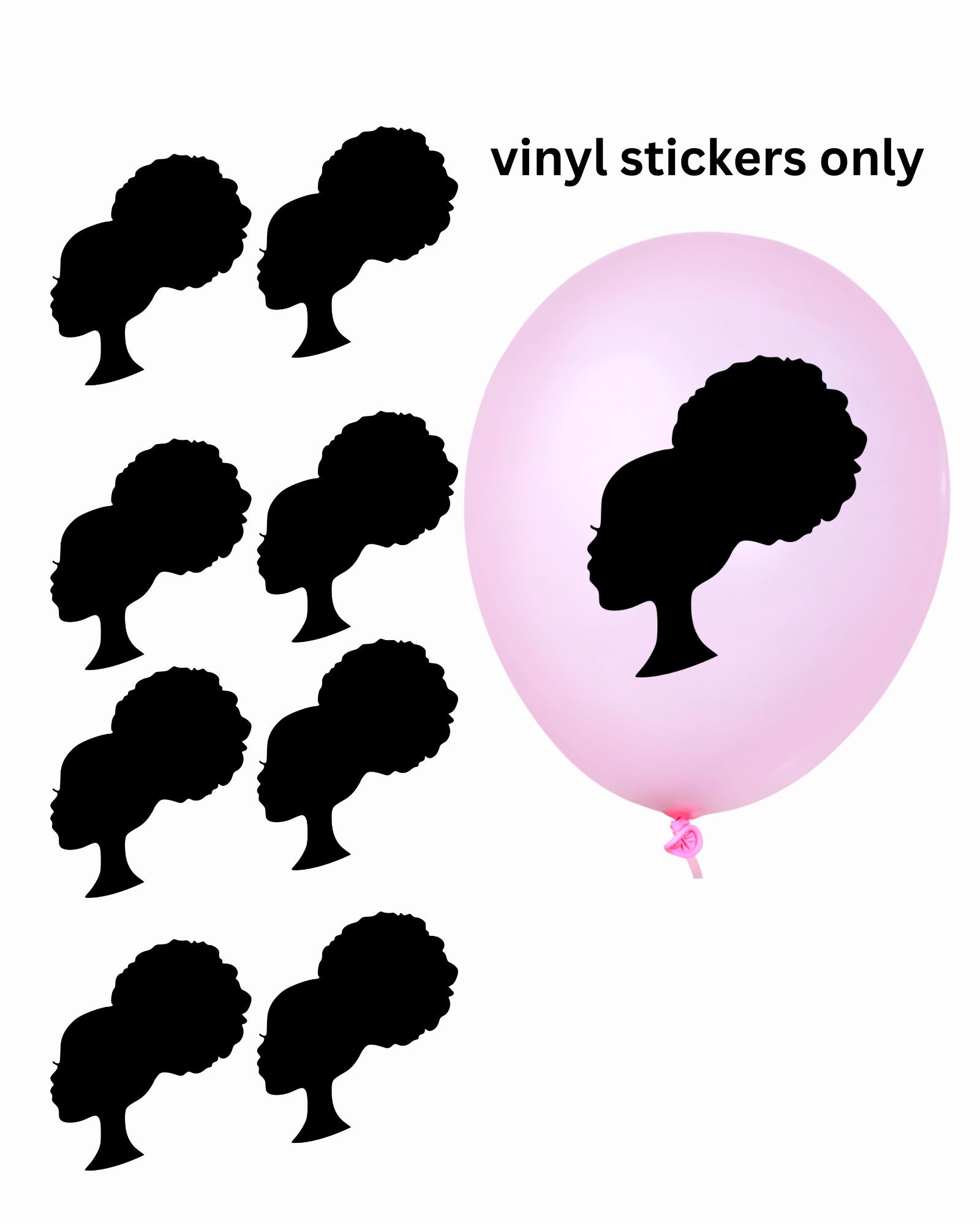 12 Vinyl Stickers for Balloons-stickers Only-afro Barbie Party-barbie ...