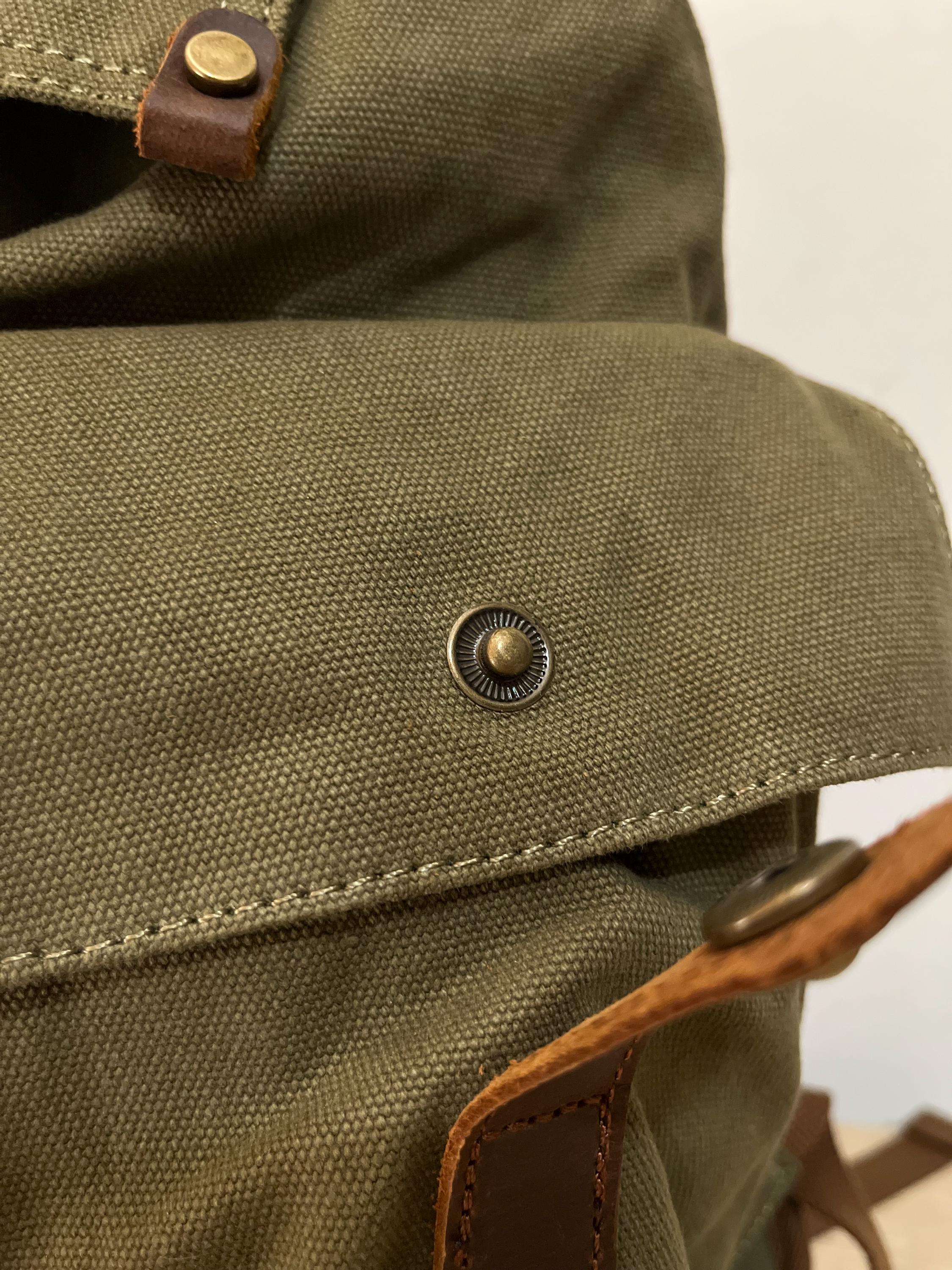 Explorer Rucksack Canvas Backpack - Army Green, Vintage Styled, Rustic ...
