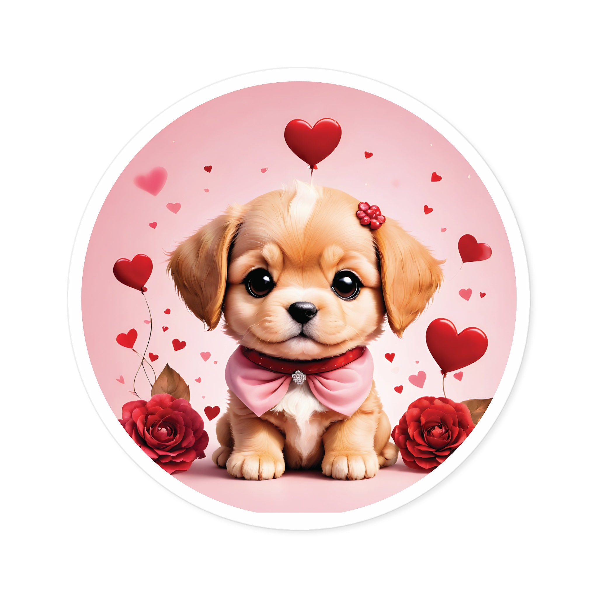 Cute Chibi Puppy Vinyl Sticker, Premium Vinyl, Coated / Laminated Water ...