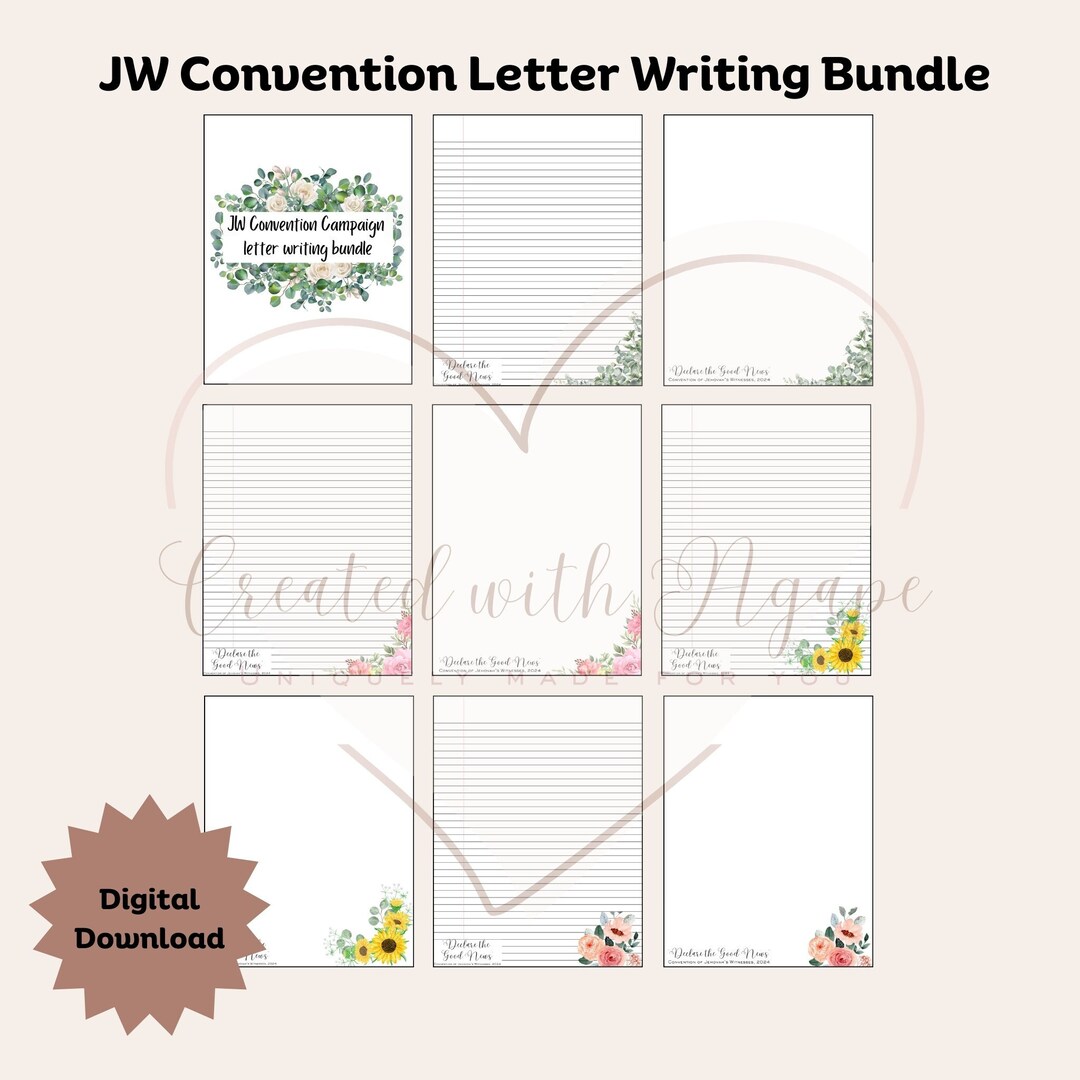 2024 JW declare the Good News Convention Campaign Letter Writing Bundle ...