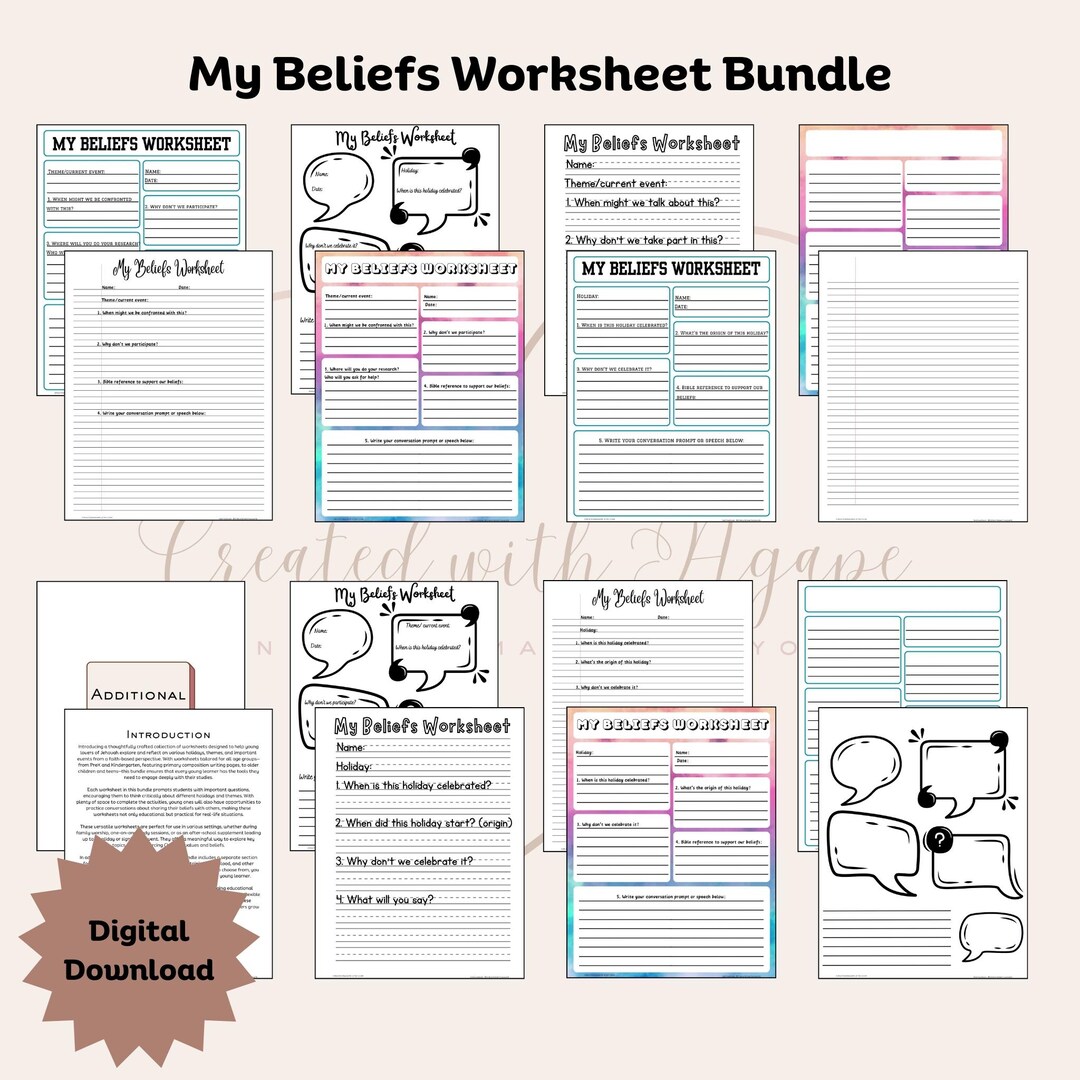 JW My Beliefs Worksheets Bundle, English, Informal Witnessing, Defend ...