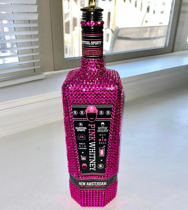 Pink Whitney Hand-placed Rhinestones Bottle (alcohol Not Included) - Etsy
