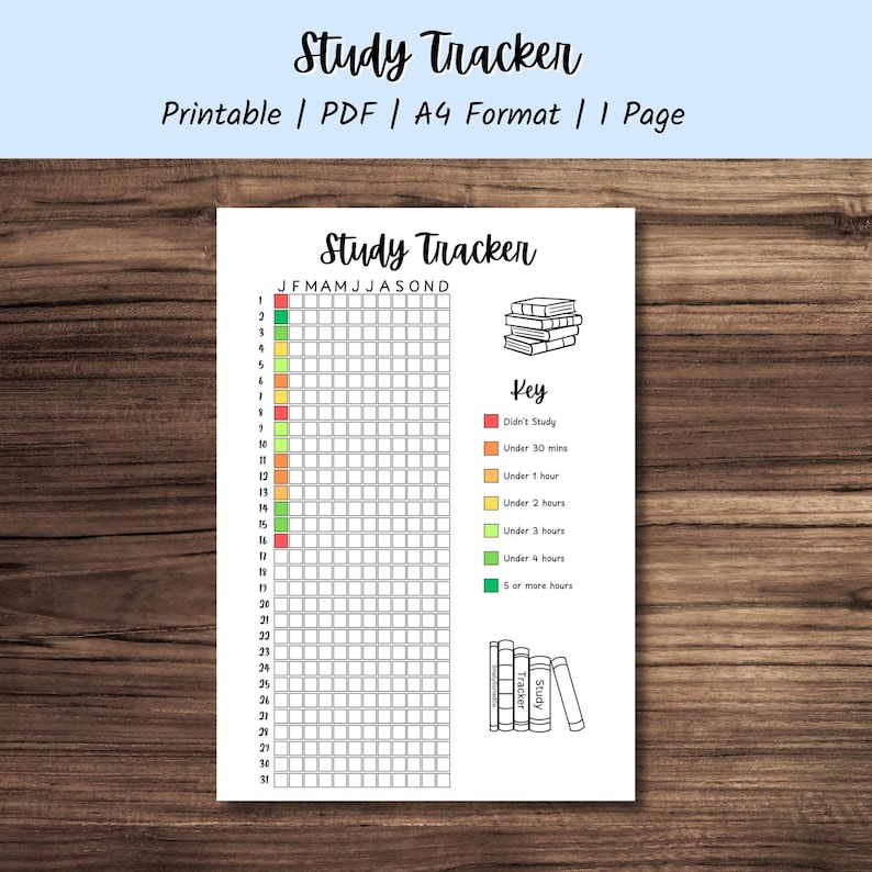 Study Tracker PRINTABLE Journal Page | A4 | Student Study Tracker | PDF ...