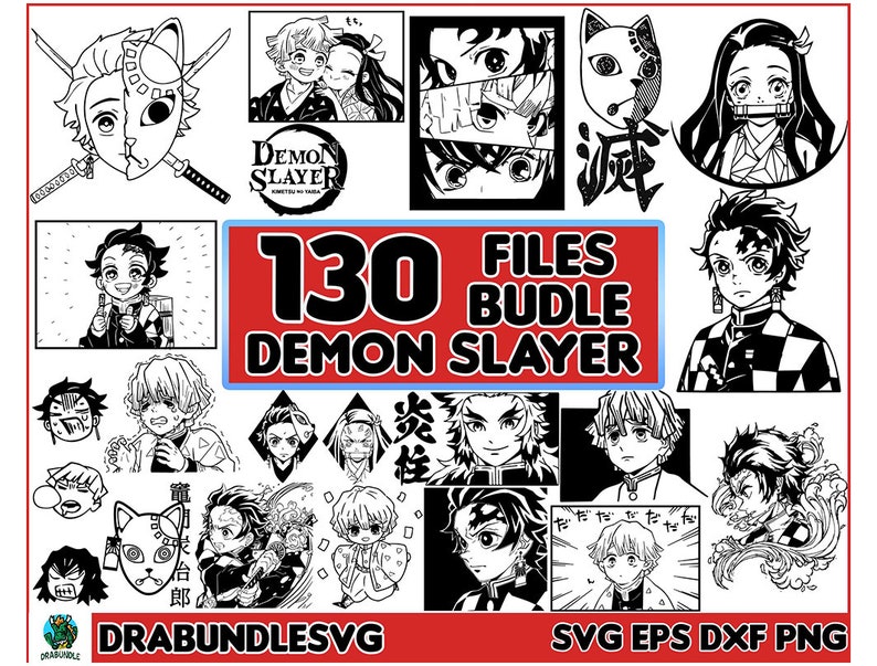 Demon Slayer SVG Bundle, Kimetsu No Yaiba SVG, Svg-png-pdf, Anime SVG ...