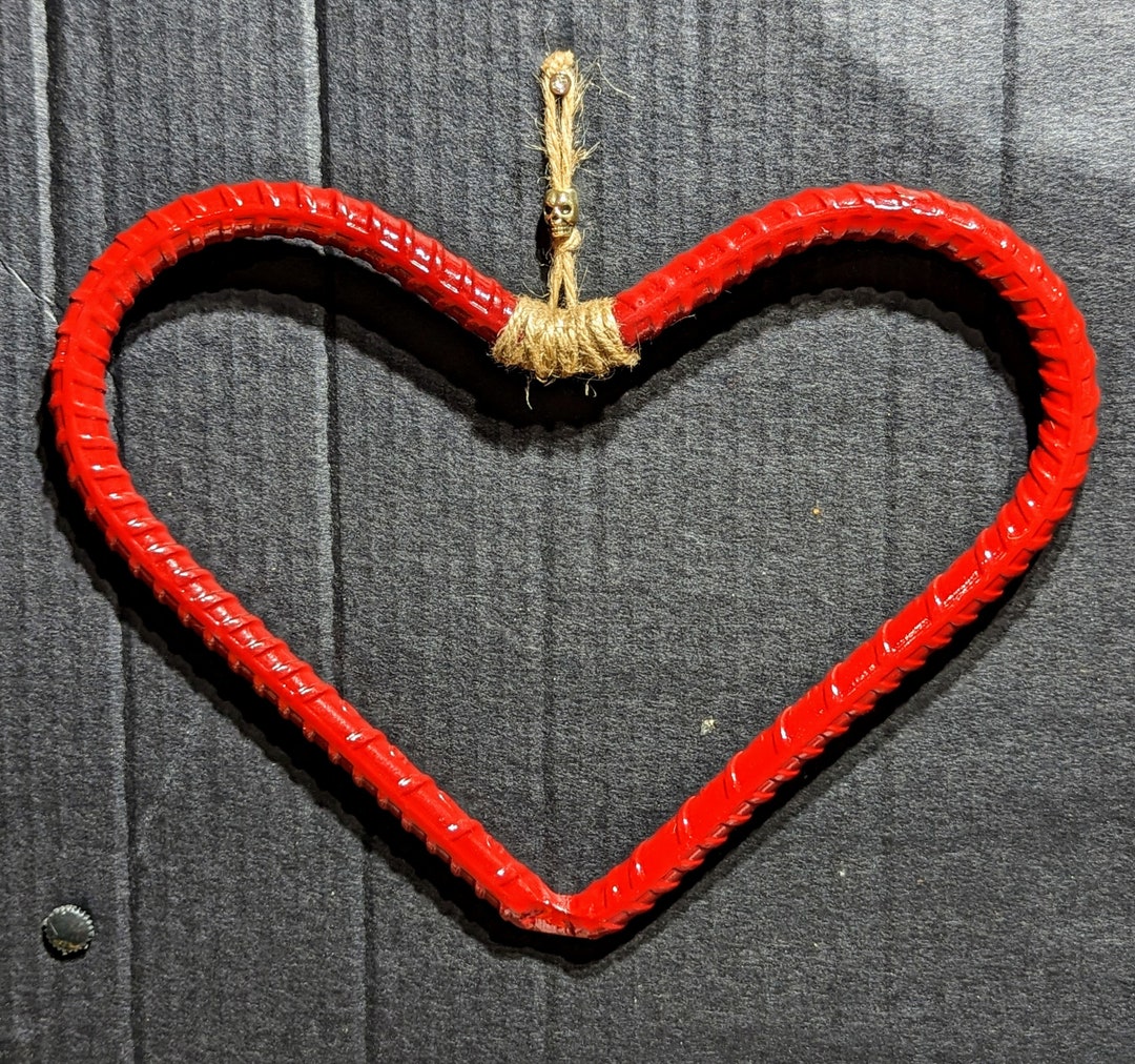Red Rebar Heart Decor - Etsy