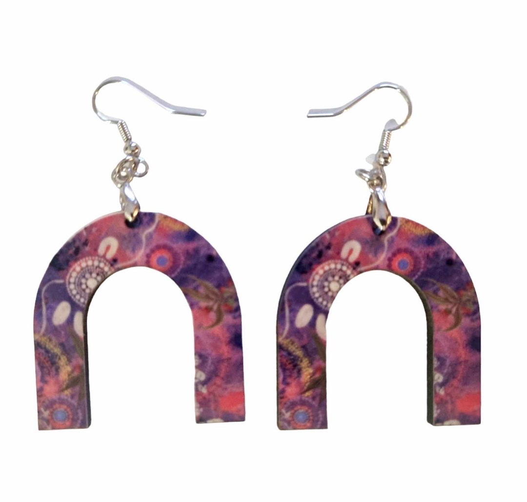 Aboriginal Art Earrings - Etsy