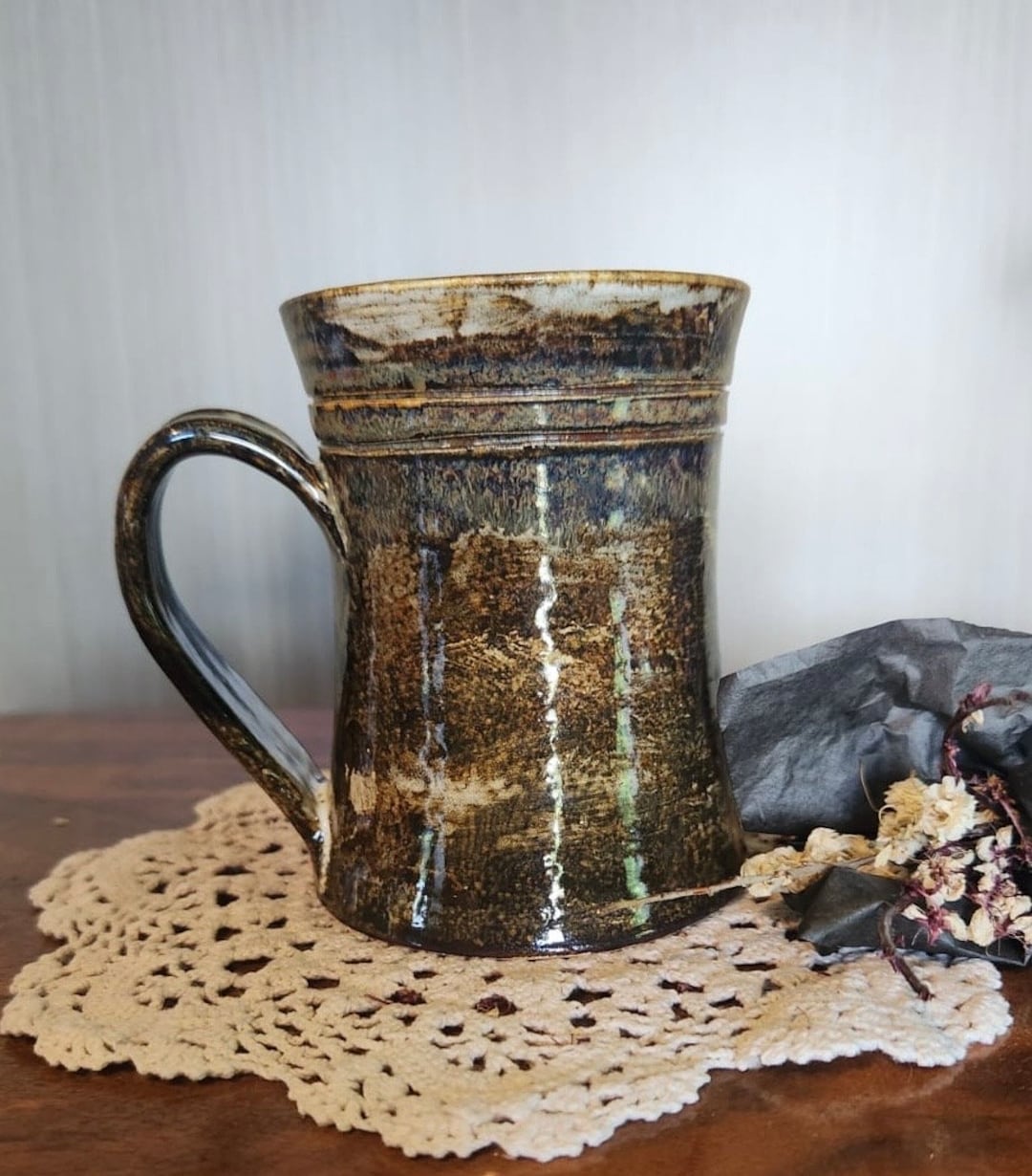 Rustic Brown Pottery Mug - Etsy