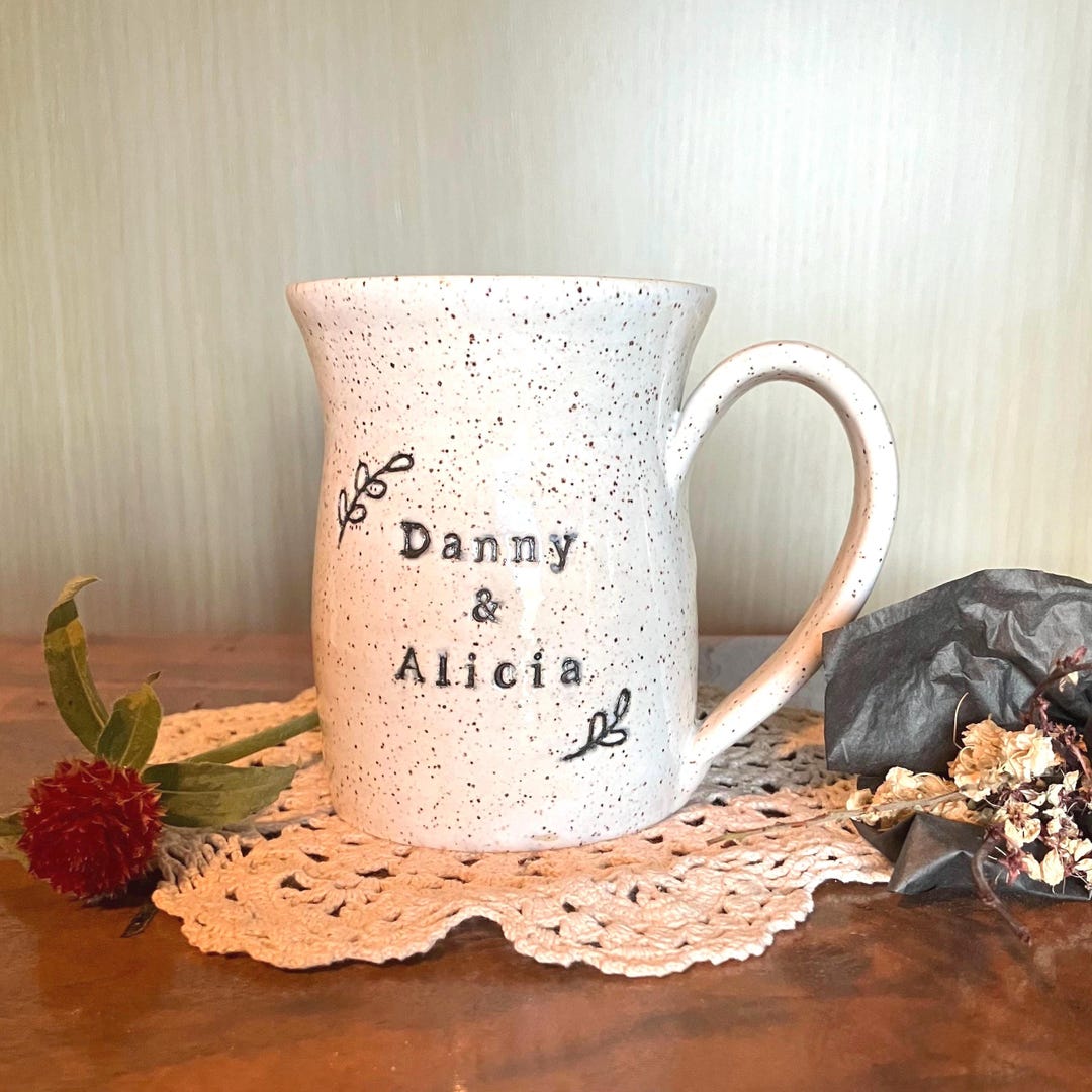 Personalized Wedding Mug, Custom Made With Your Names, Handmade Pottery ...
