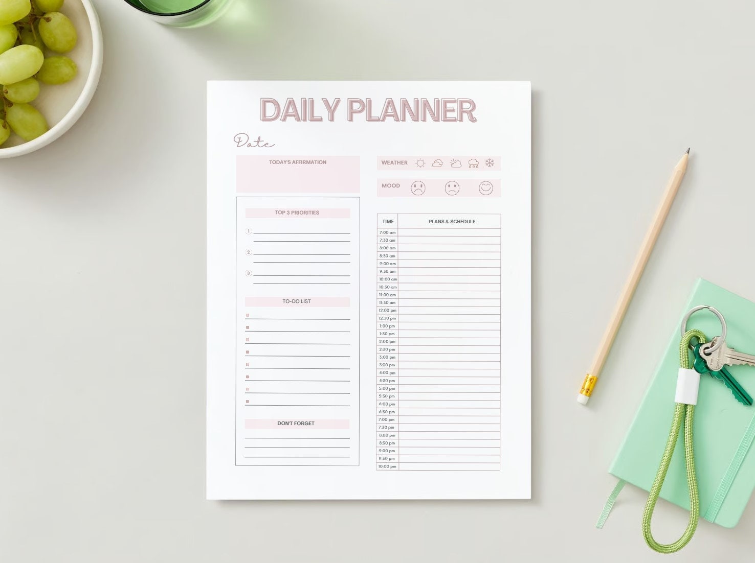 Check List Pack, Printable Planner, Selfcare Check List, to Do List ...