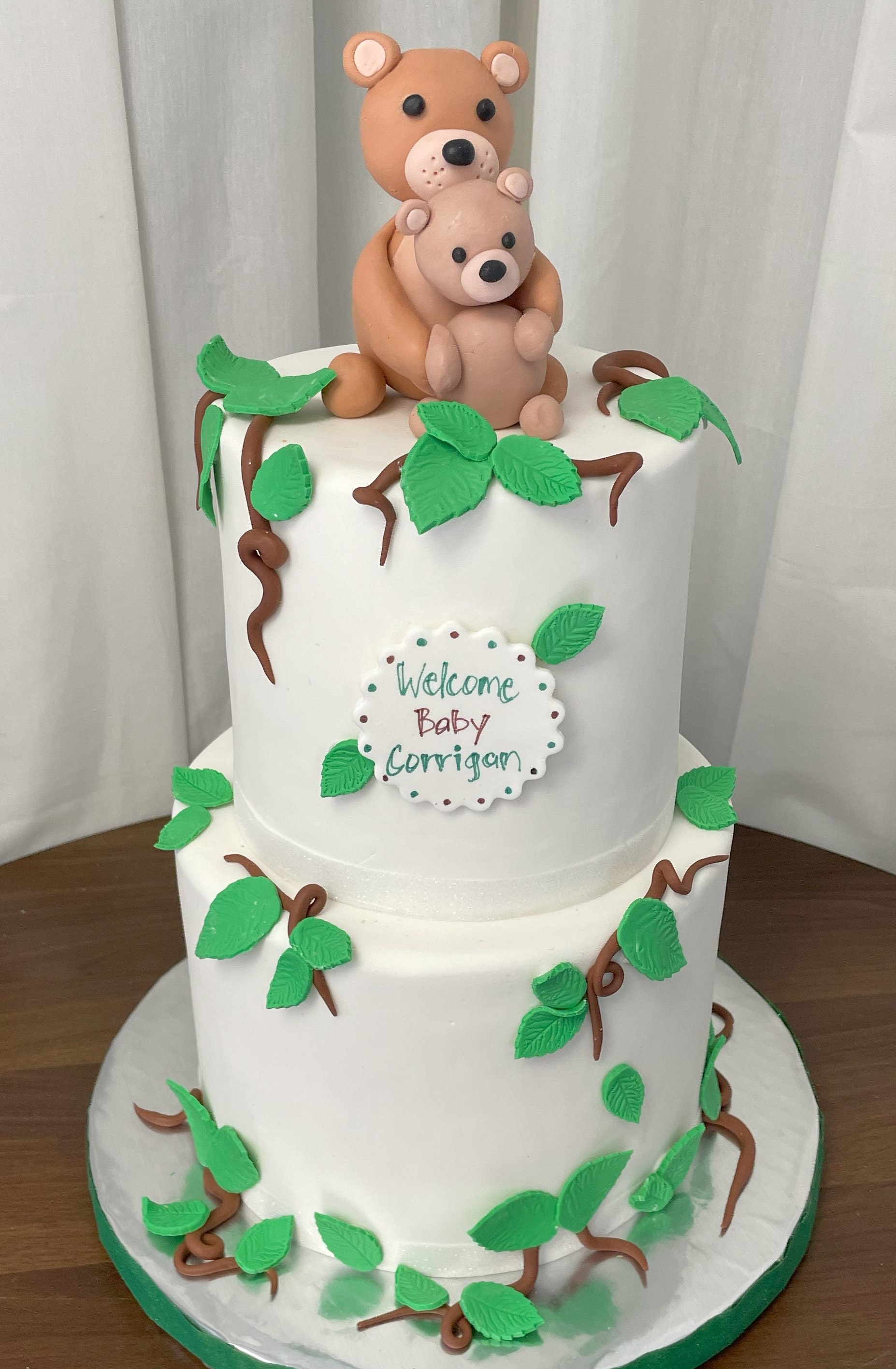 Teddy Bear Fondant Cake Topper, Baby Shower Teddy Bear Cake Topper ...