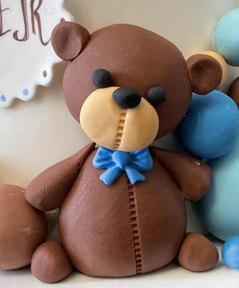 Teddy Bear Fondant Cake Topper, Birthday Teddy Bear Cake Topper, Cute ...