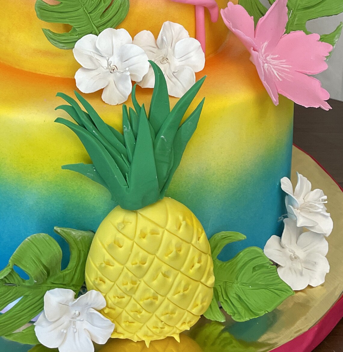 Flamingo and Pineapple Cake Decoration Set, Cute Flamingo Topper ...