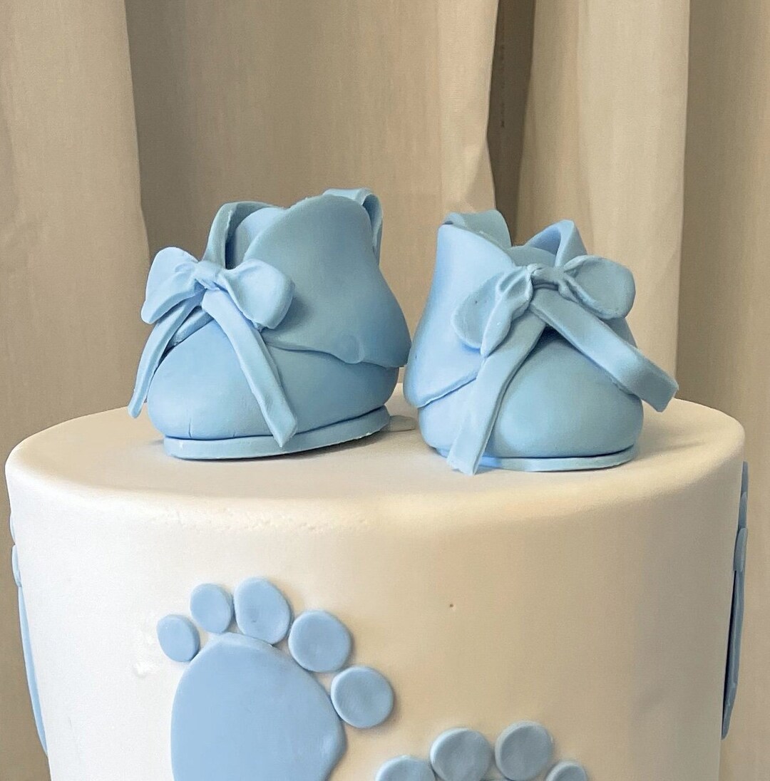 Baby Shoes, Baby Booties Fondant Cake Topper for Baby Shower - Etsy