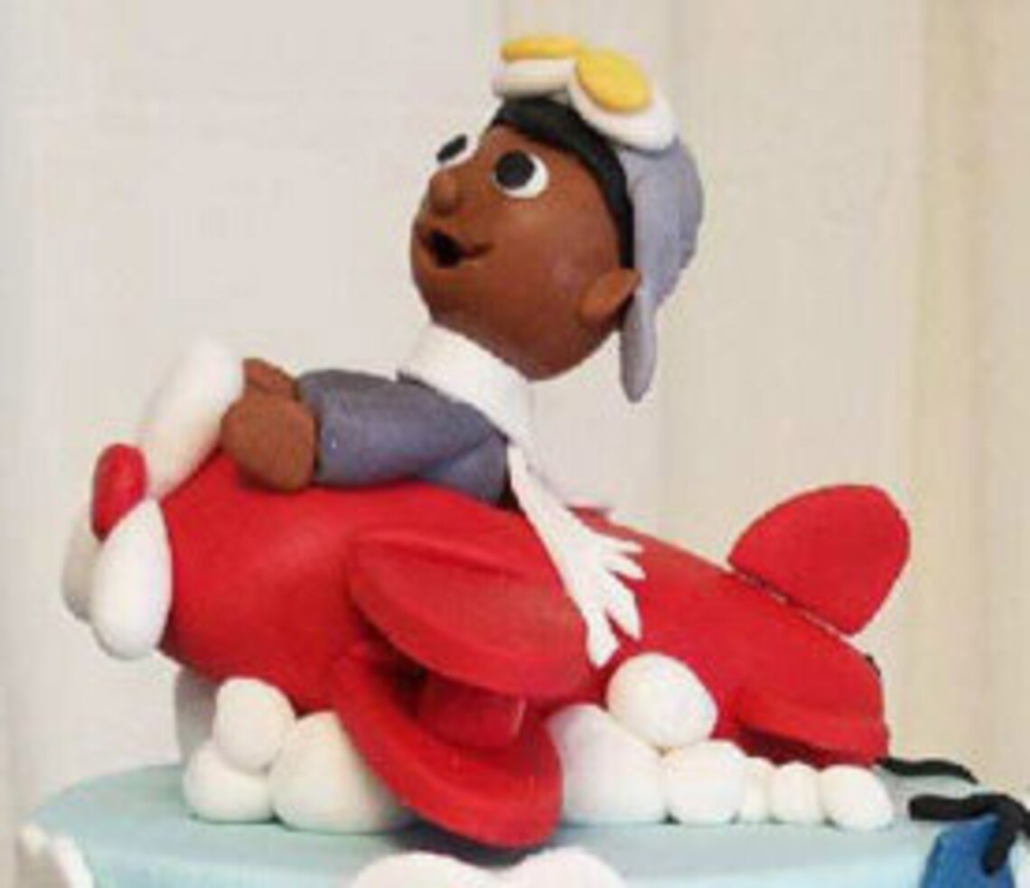 Airplane Fondant Cake Topper, Plane Cake Topper, Pilot Cake Topper ...