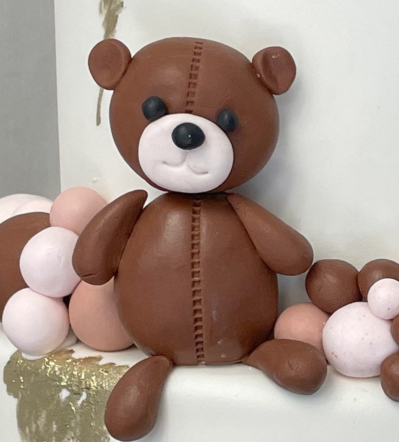 Teddy Bear Fondant Cake Topper, Birthday Teddy Bear Cake Topper, Cute ...