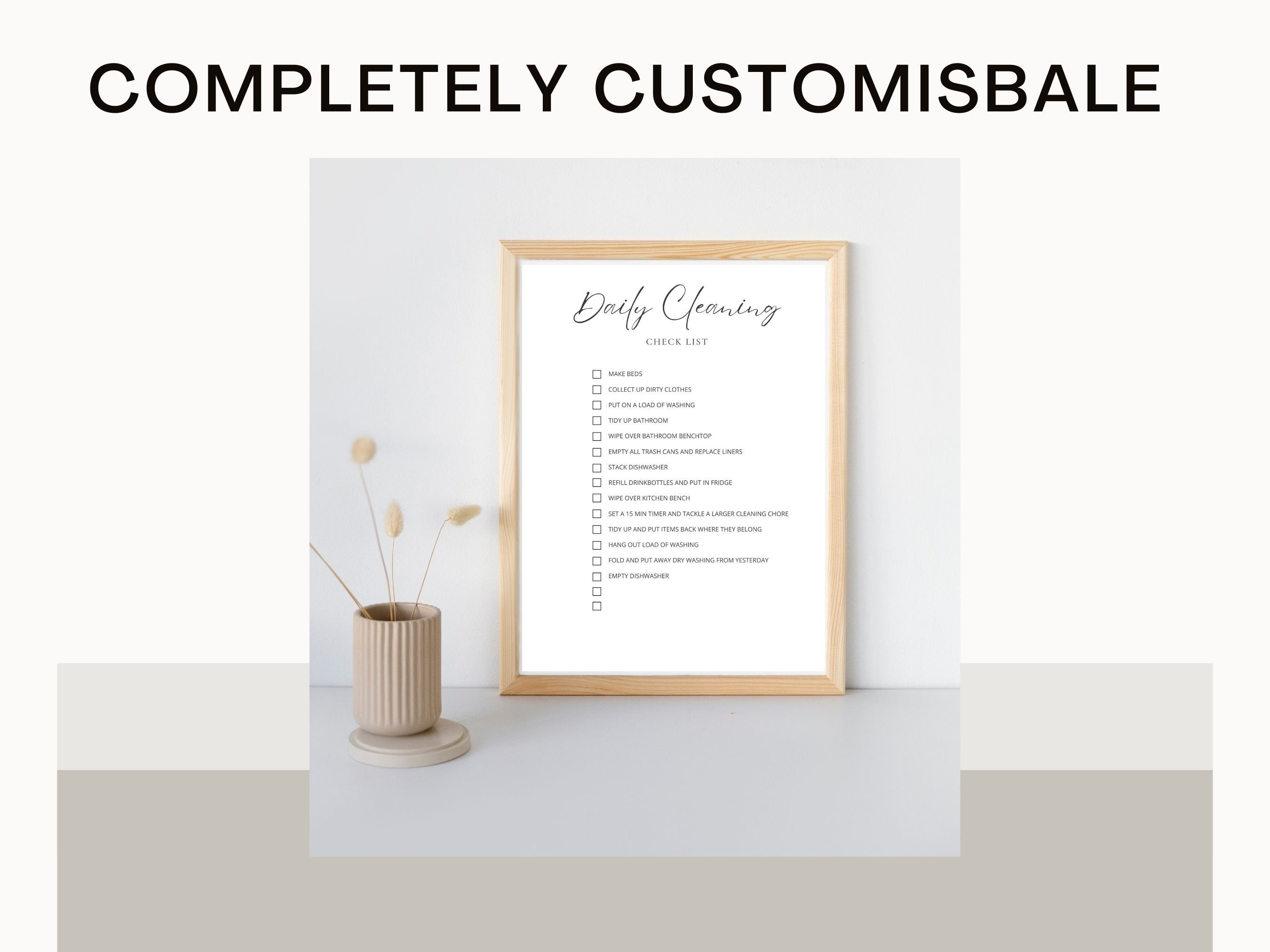 Minimalist Cleaning Checklist Spreadsheet , Excel Daily Cleaning ...