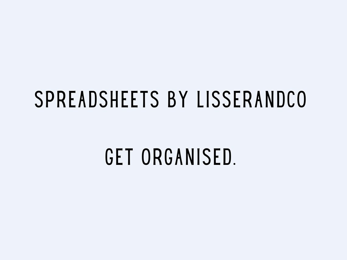 Weekly Planner Spreadsheet & Printable, Minimalist Weekly Schedule ...
