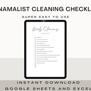 Minimalist Cleaning Checklist Spreadsheet , Excel Daily Cleaning ...