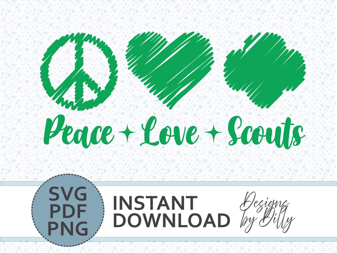 Peace Love Girl Scout SVG, PNG, PDF Digital Download File - Etsy