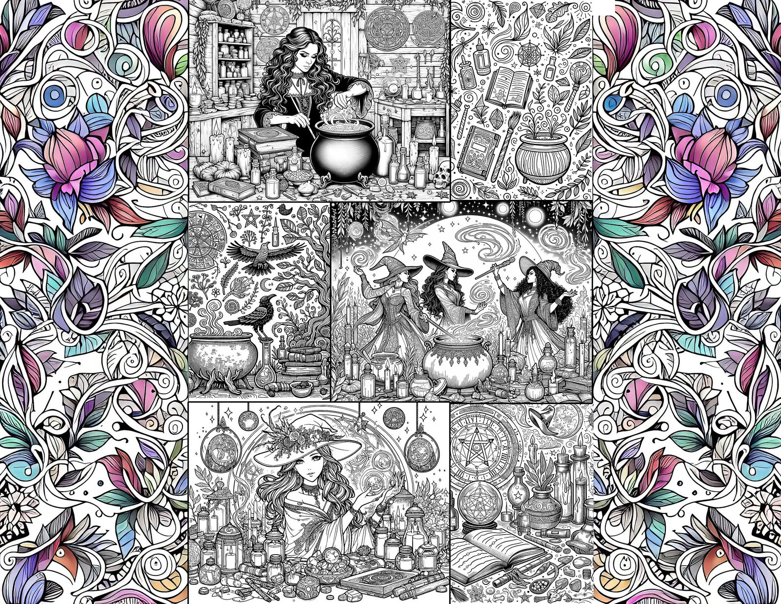 A Witch's Coloring Book, 33 Coloring Pages About Witches and Witchcraft ...