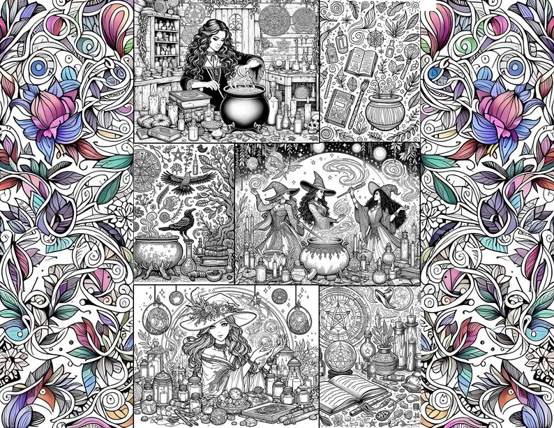 A Witch's Coloring Book, 33 Coloring Pages About Witches and Witchcraft ...