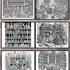 30 Mystical Witches Libraries Coloring Pages for Adults & Teens ...