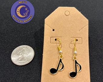 Silver Pewter Sixteenth Note Earrings With Pink Evil Eye Beads and ...