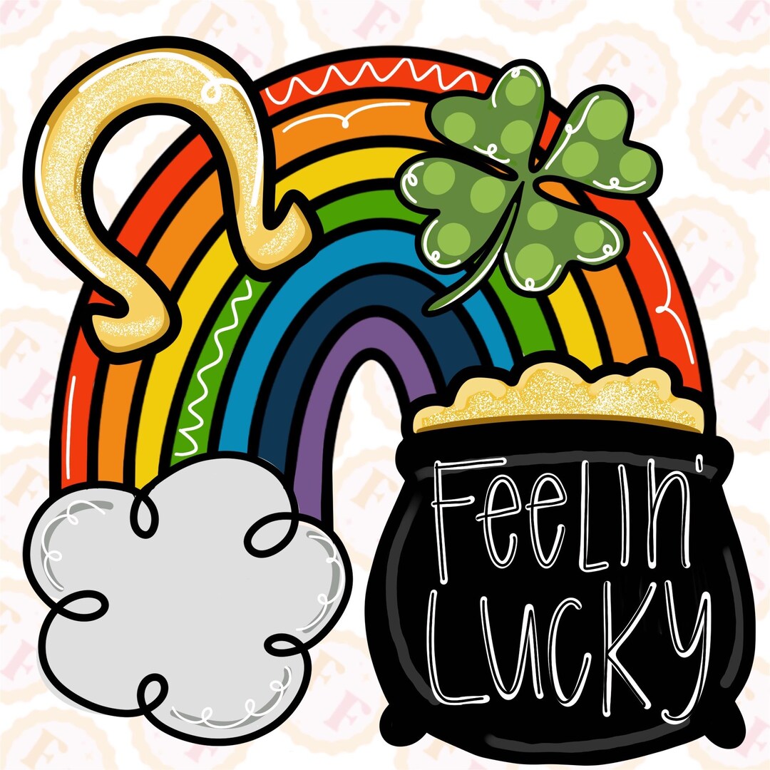 Feeling Lucky Door Hanger Template / Door Sign/ St. Patricks Day ...