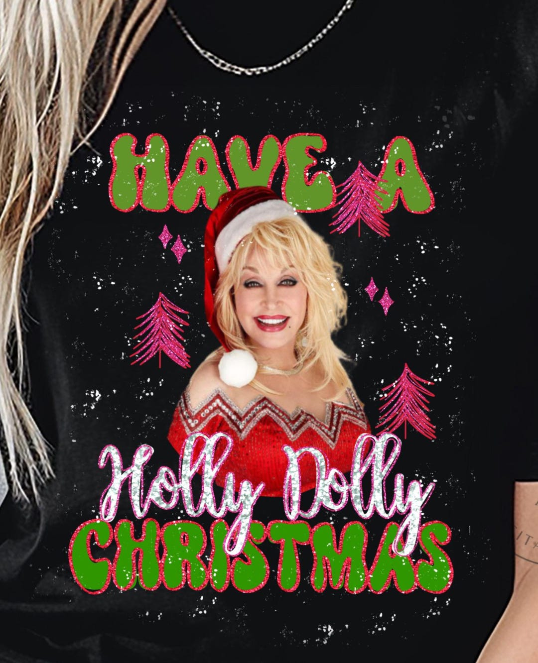 Holly Dolly Christmas Dolly Parton Png Dtf Sublimation Glitter ...