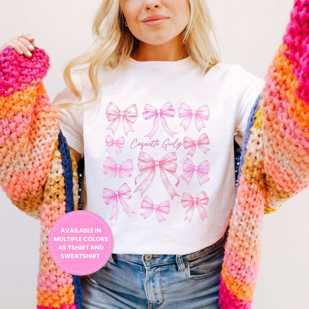 Camisa femenina coqueta con diseño de lazo, camiseta con lazo, suéter ...