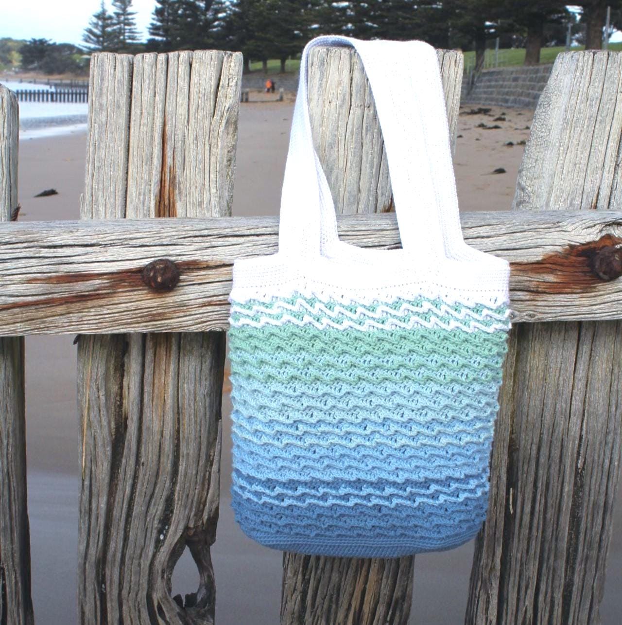 Whispering Waves Tote Bag Crochet Pattern PDF – Textured Bag Design ...