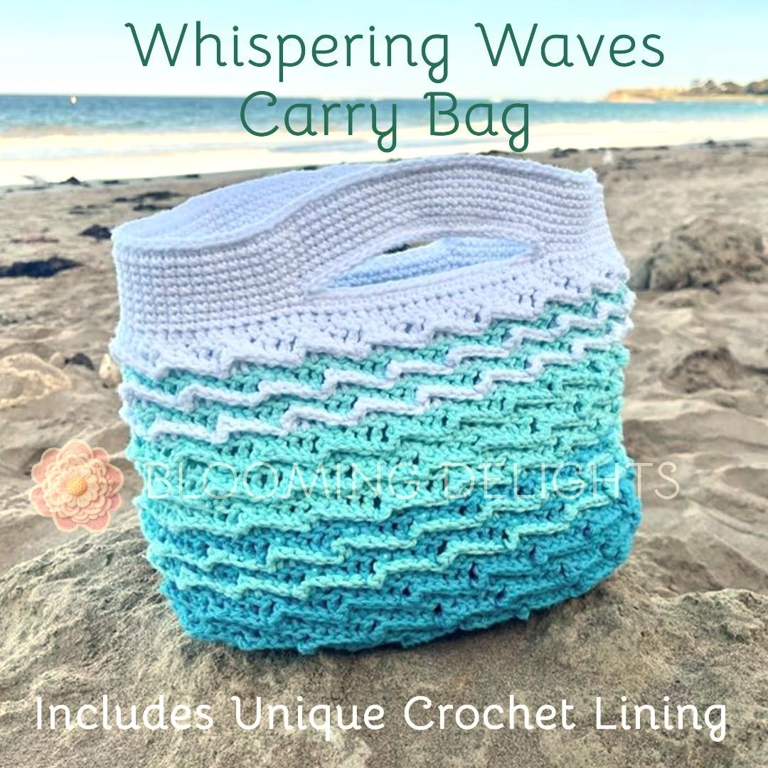Whispering Waves Crochet Carry Bag Pattern – Beautiful Crochet Purse ...