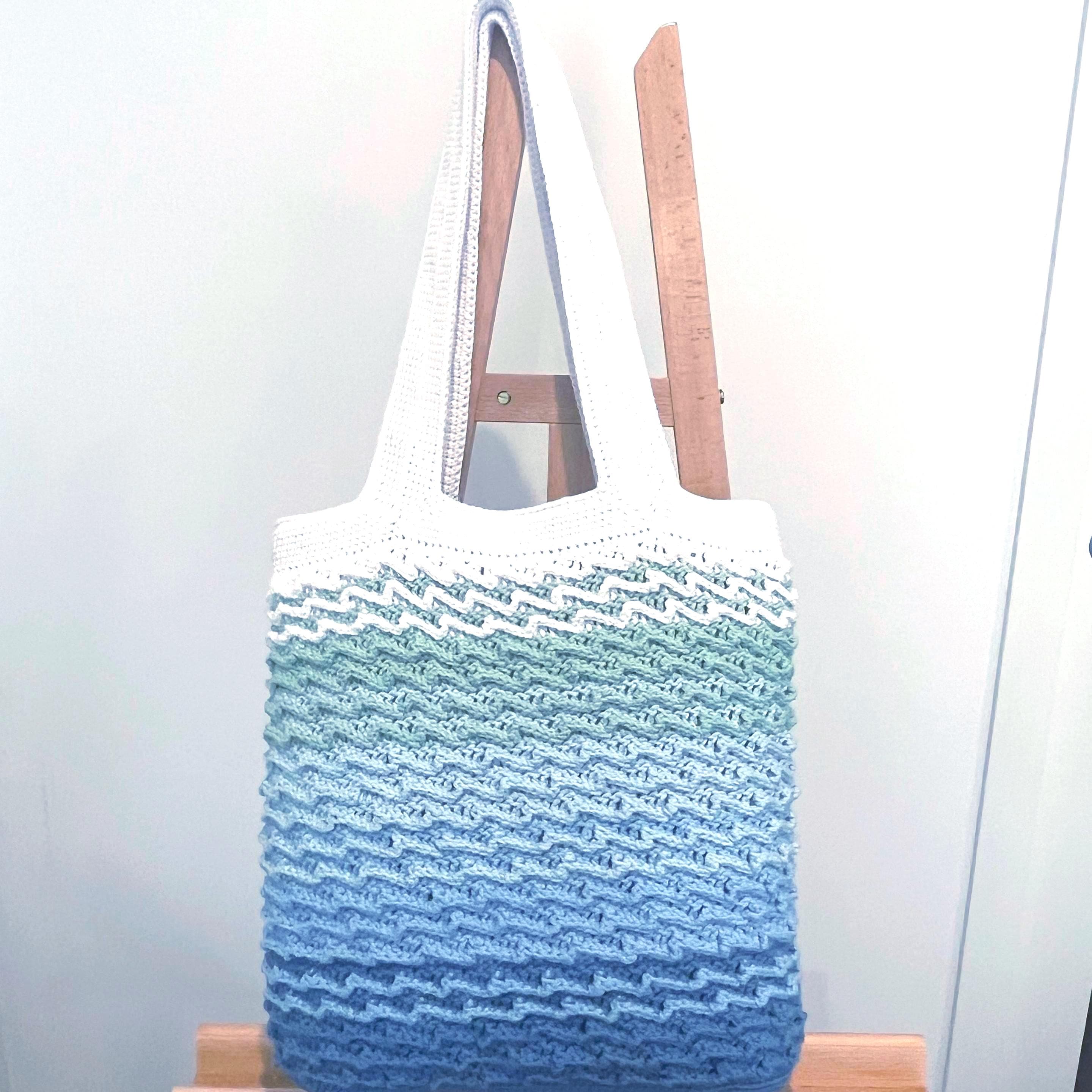 Whispering Waves Tote Bag Crochet Pattern PDF – Textured Bag Design ...