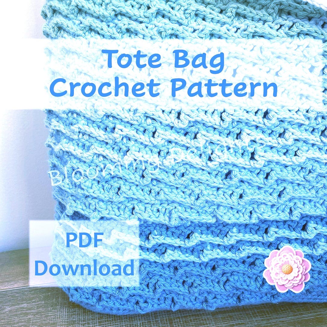 Crochet Tote Bag Pattern Whispering Waves Beach Bag – Texture Crochet ...