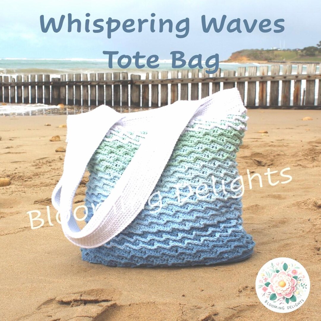 Whispering Waves Tote Bag Crochet Pattern PDF – Textured Bag Design ...