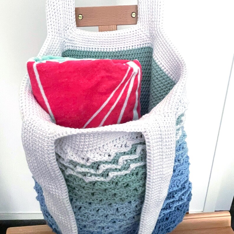 Whispering Waves Tote Bag Crochet Pattern PDF – Textured Bag Design ...