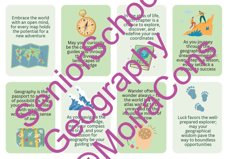 16 X Farewell Quotes Geography Themed - Etsy