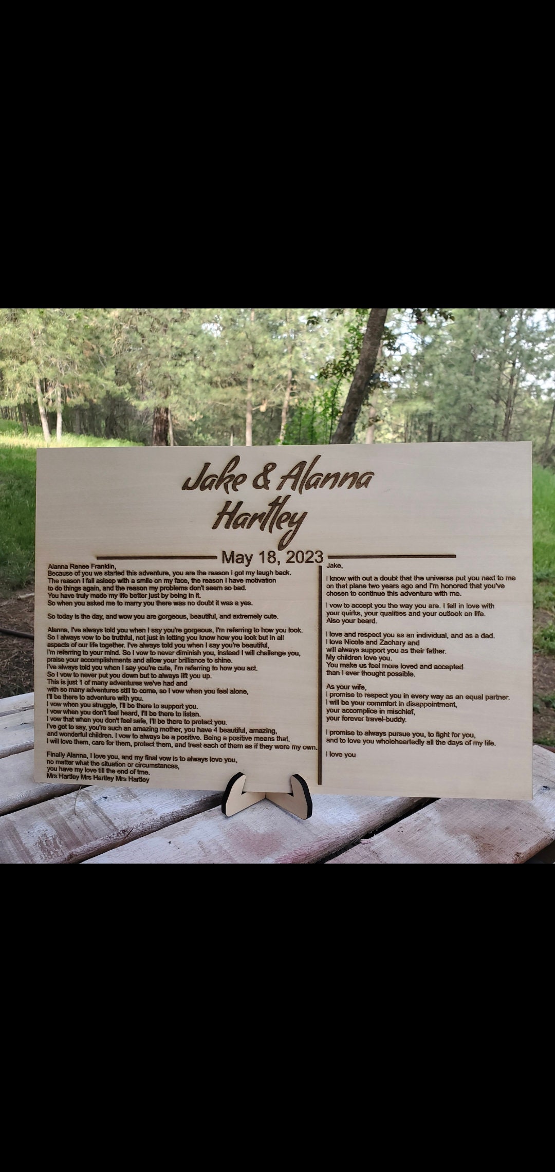 Wedding Vows Engraved - Etsy