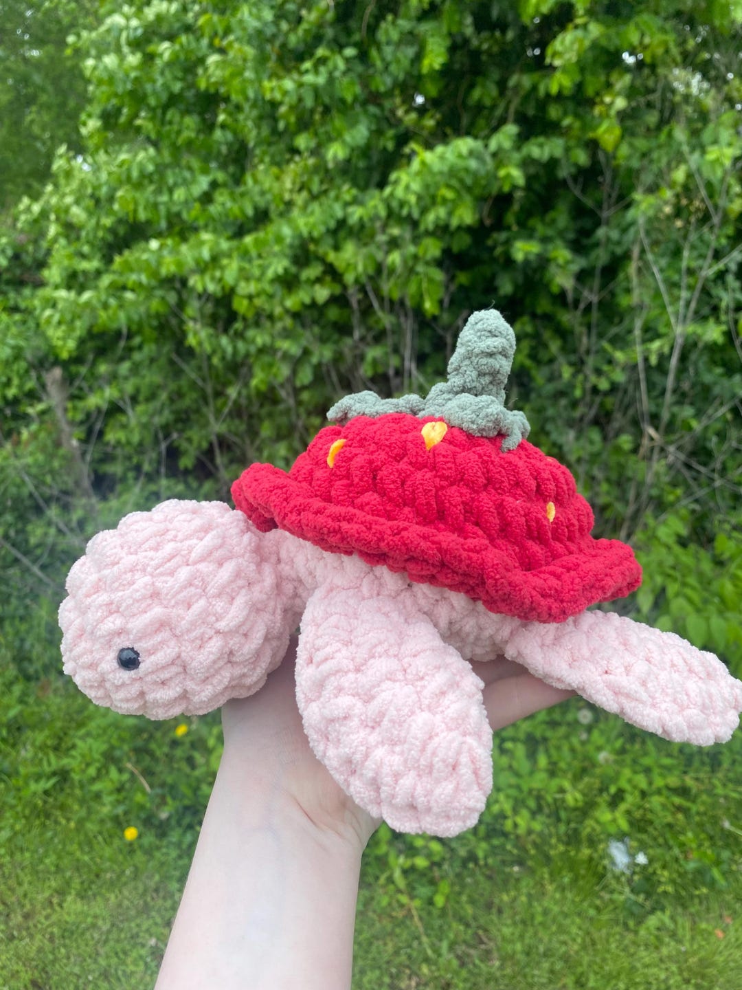 Mini Crochet Strawberry Turtle - Etsy