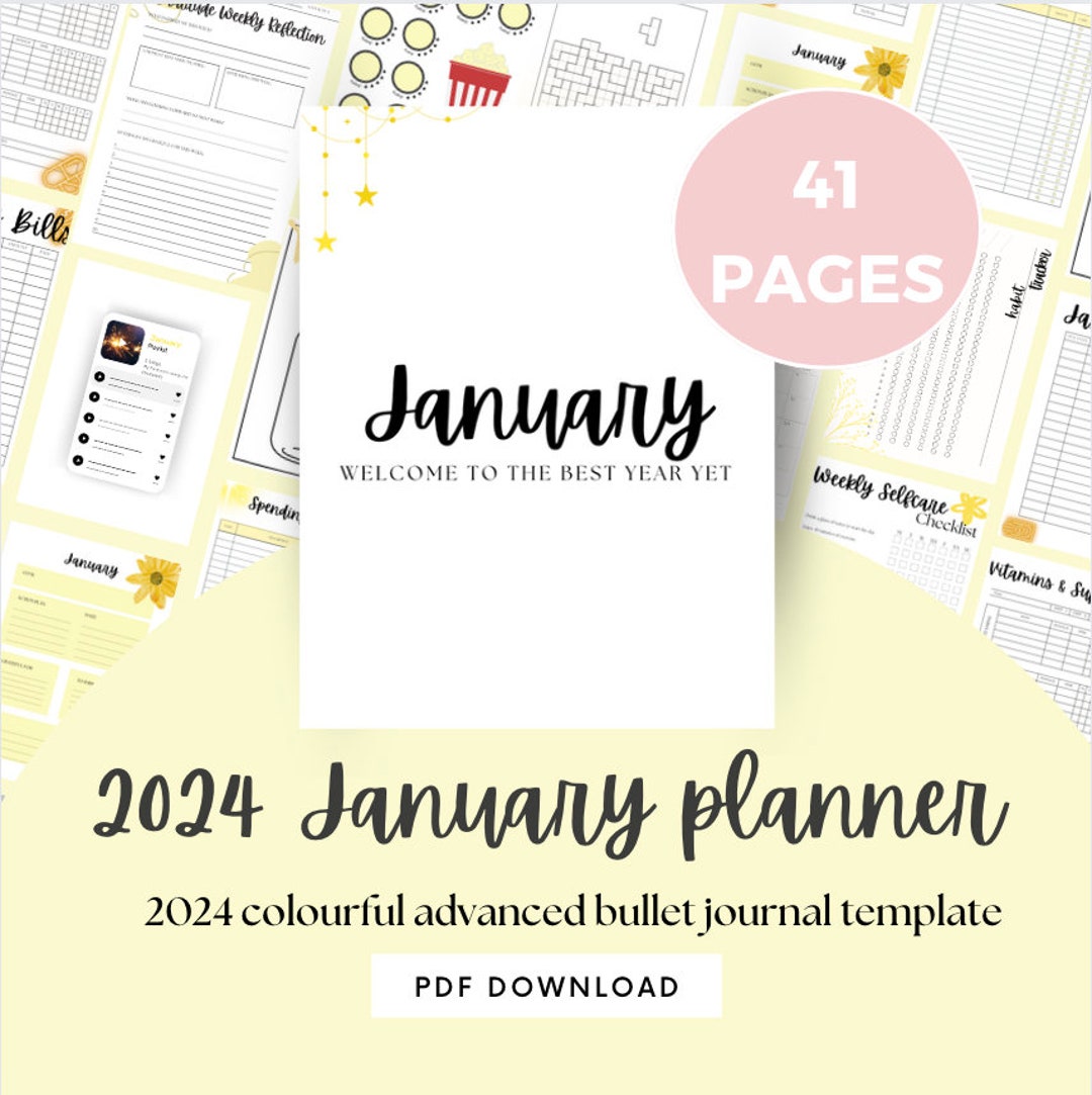 2024 January Planner January Template Bullett Journal Pdf Digital ...
