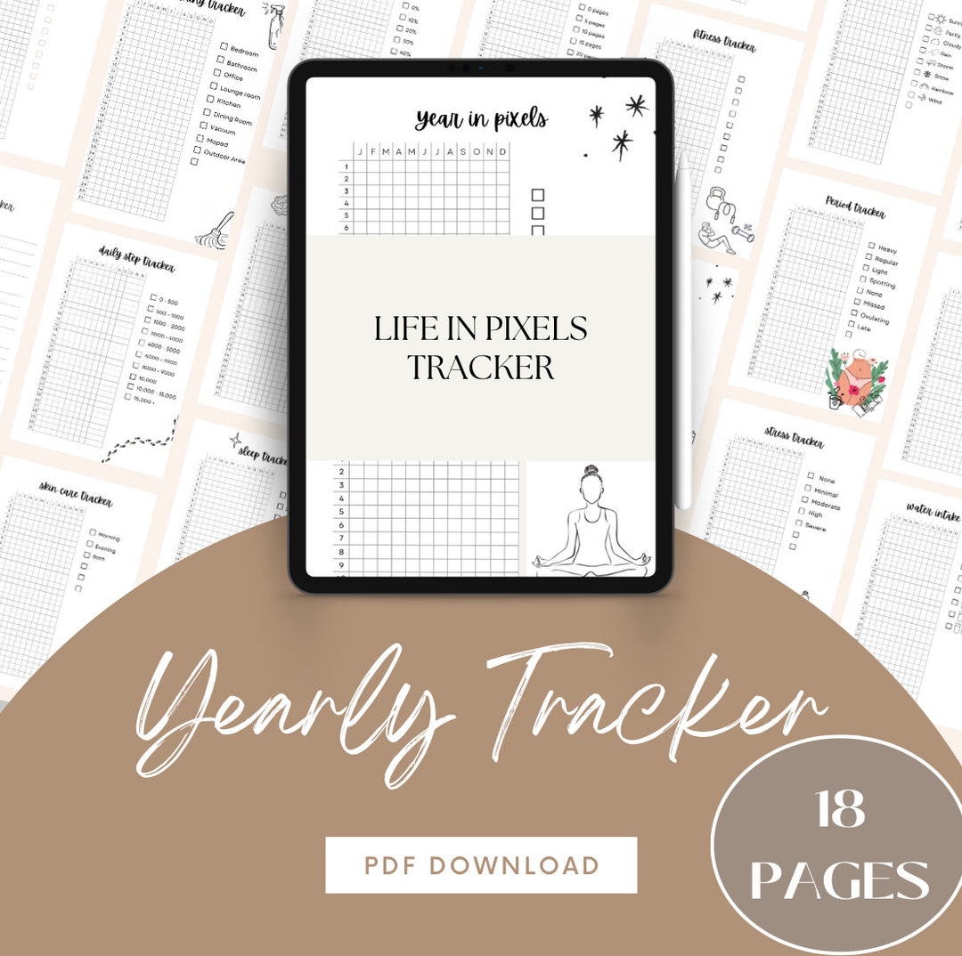 Yearly Trackers Bundle Printable A4,premade Bullett Journal 2024,bujo ...