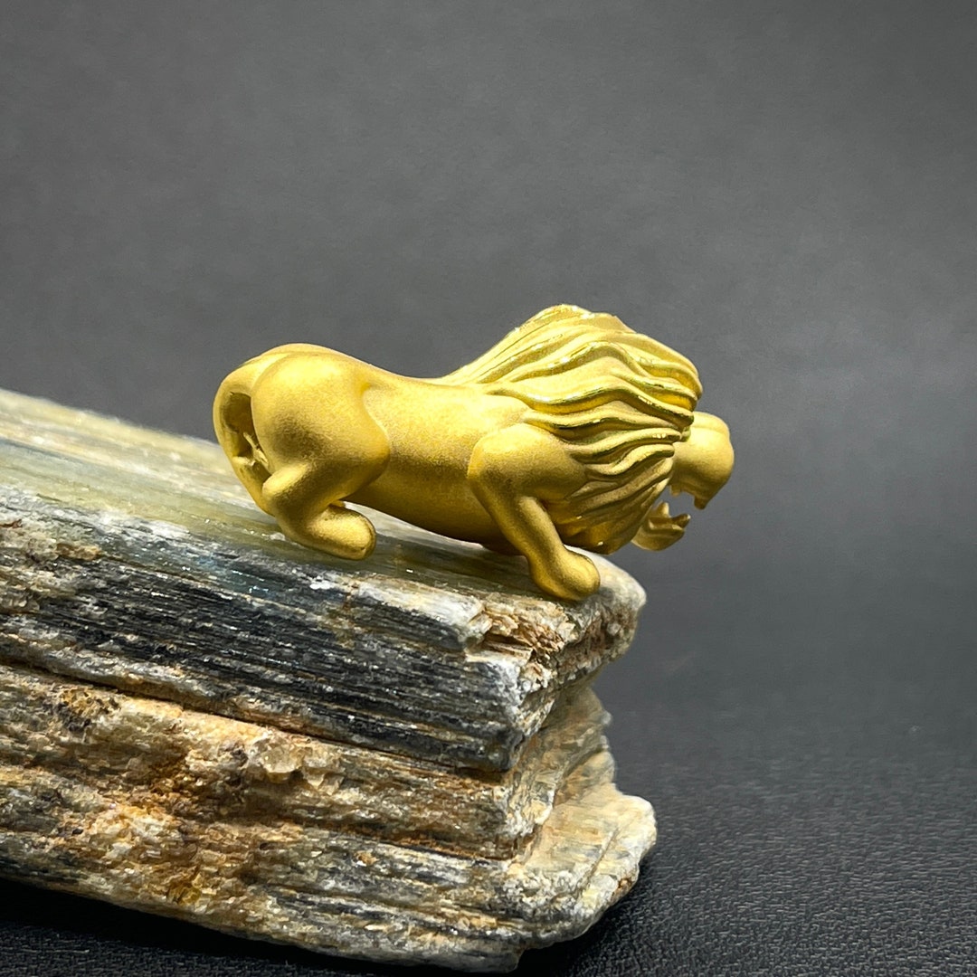 Golden Roar: 24K Real Gold Craft Lion Collector's Charm, Lion Charm for ...
