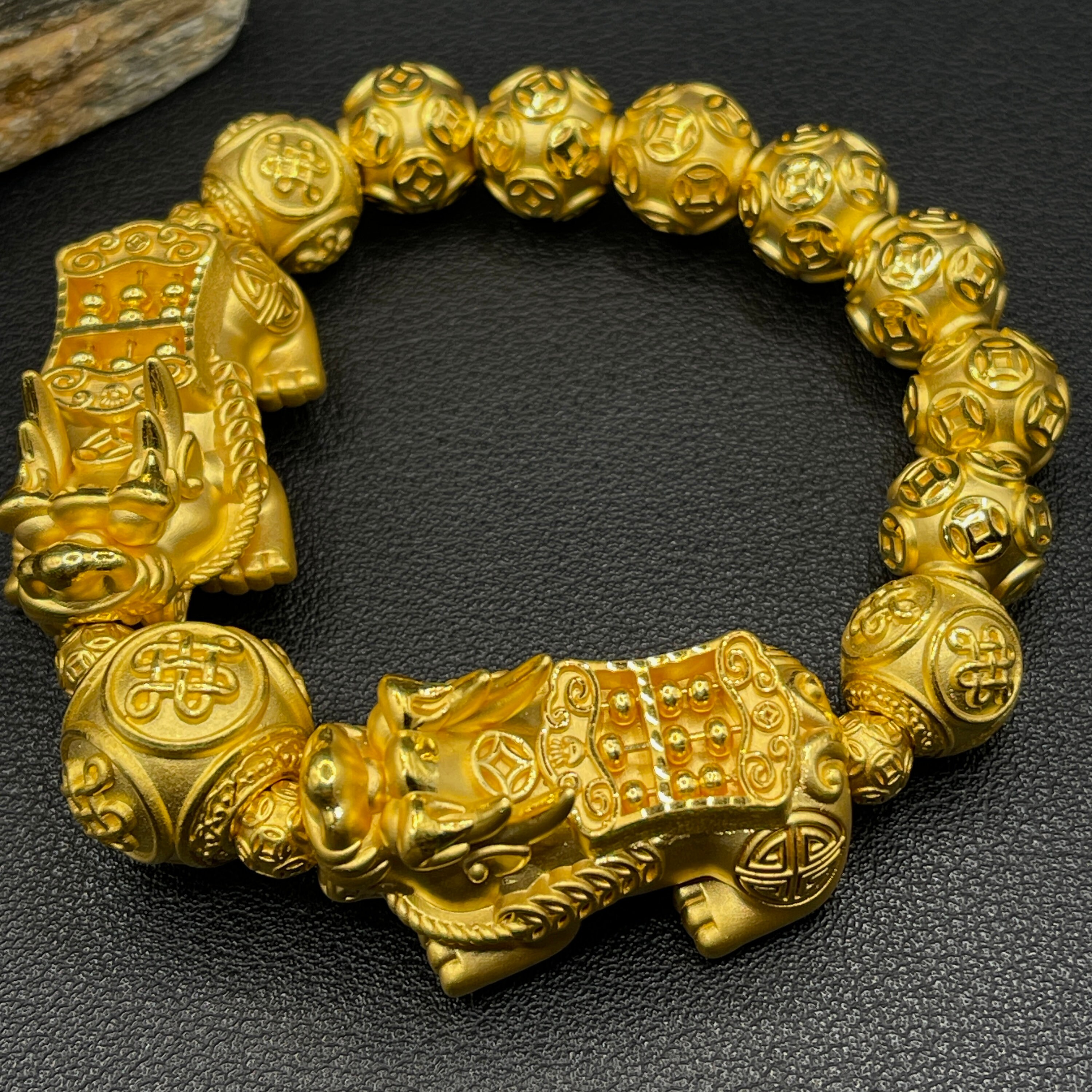 Wealth Magnet: 24K 9999 Gold Pixiu With Abacus in Golden Money Balls ...
